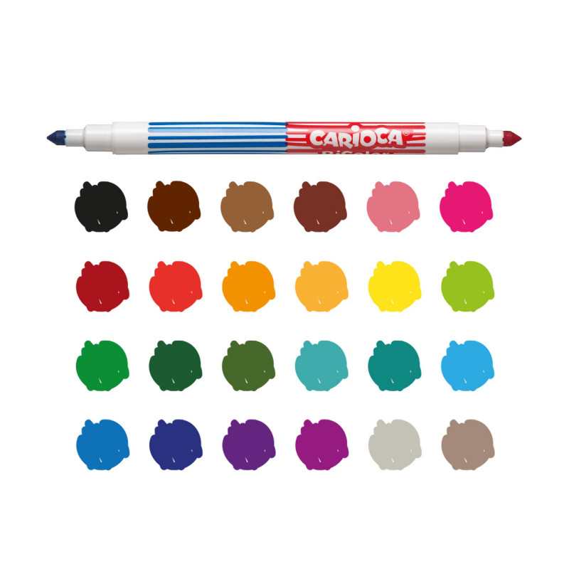 Felt Tip Pens BiColor - 12 Pcs FELT TIP PENS CARIOCA