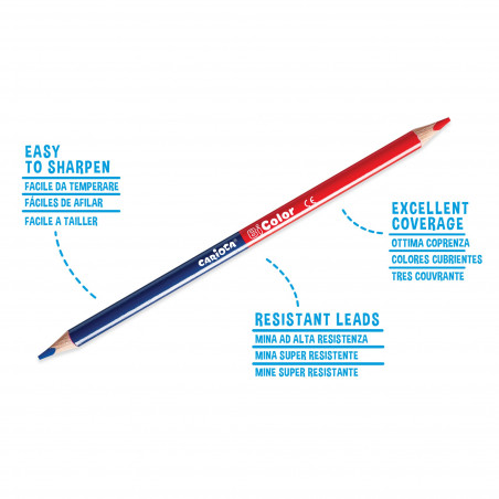 Triangular Pencils BiColor - 24 Pcs COLORED PENCILS CARIOCA