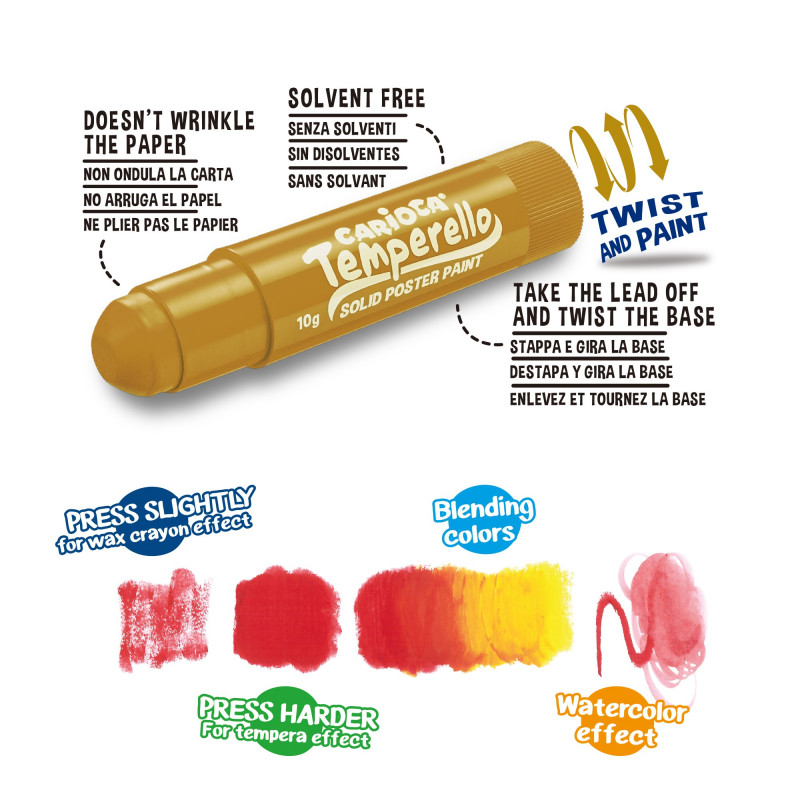 Temperello Metallic - 6 Pcs TEMPERA COLORS CARIOCA