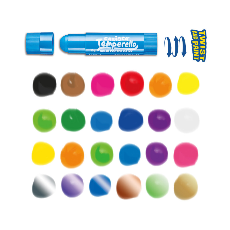 Temperello - 24 Pcs TEMPERA COLORS CARIOCA