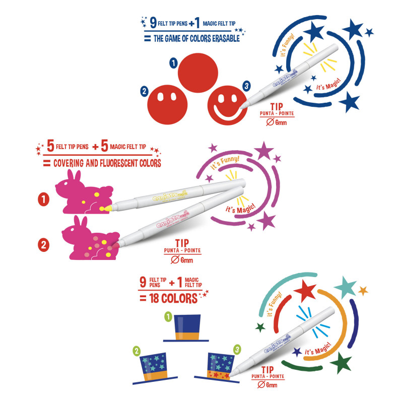 Magic Felt Tip Pens Magic Markers - 30 Pcs MAGIC CARIOCA