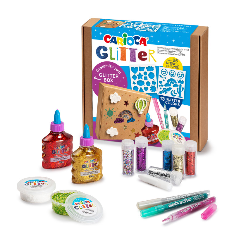 Glitter Box with Stencils Glitter CARIOCA