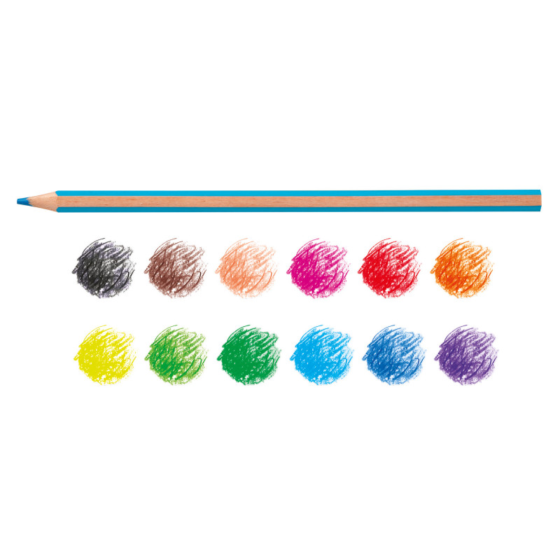 Crayons Hexagonal Supercolor - 12 Pcs CRAYONS DE COULEUR CARIOCA