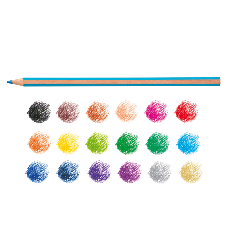 Crayons Hexagonal Supercolor - 18 Pcs CRAYONS DE COULEUR CARIOCA