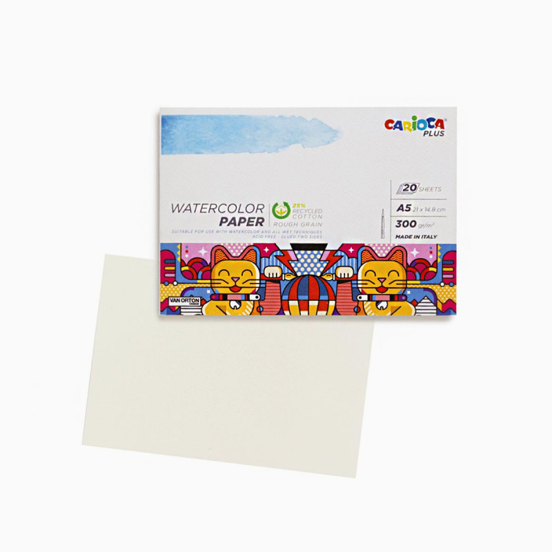 CARIOCA Plus A5 Watercolor Paper Block - 20 Sheets Paper CARIOCA