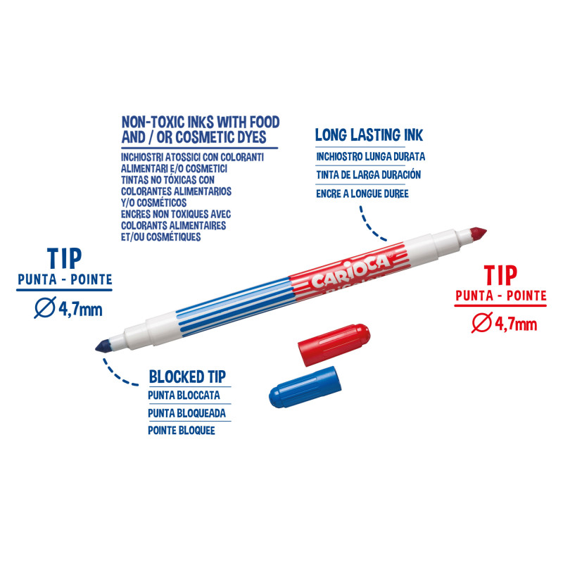 Felt Tip Pens BiColor - 6 Pcs FELT TIP PENS CARIOCA