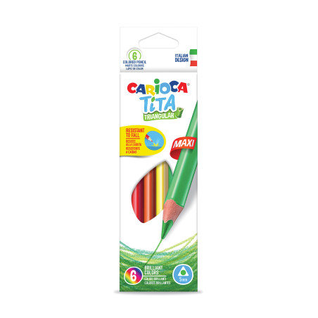Maxi Triangular Pencils TITA - 6 Pcs TITA TRIANGULAR MAXI CARIOCA
