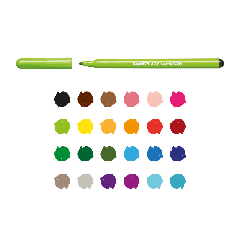 Fine Tip Felt Tip Pens Eco Family Joy - 24 Pcs ECO FAMILY CARIOCA