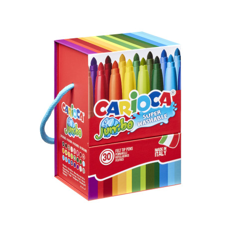Hard Box Maxi Tip Felt Tip Pens Jumbo - 30 Pcs CLASSIC CARIOCA