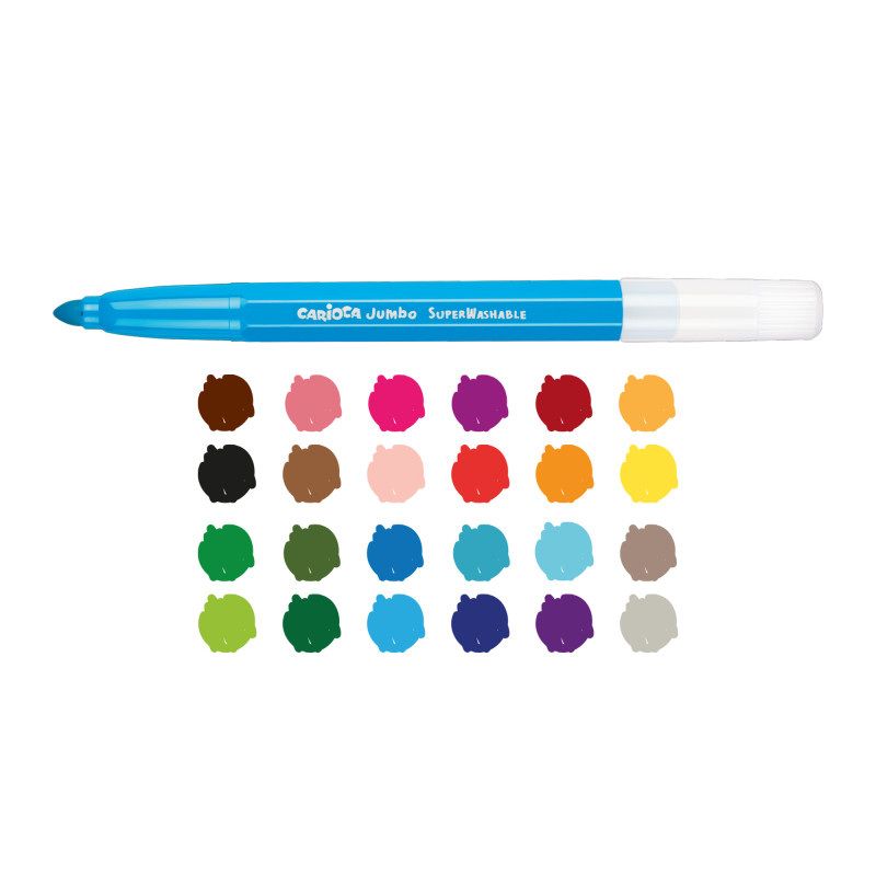 Hard Box Maxi Tip Felt Tip Pens Jumbo - 30 Pcs CLASSIC CARIOCA