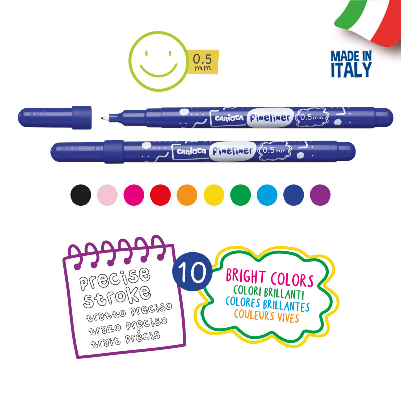 Fineliner - 10 Pz Fineliner CARIOCA