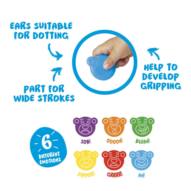 Teddy Crayons BABY - 6 Pz Crayons de couleur CARIOCA