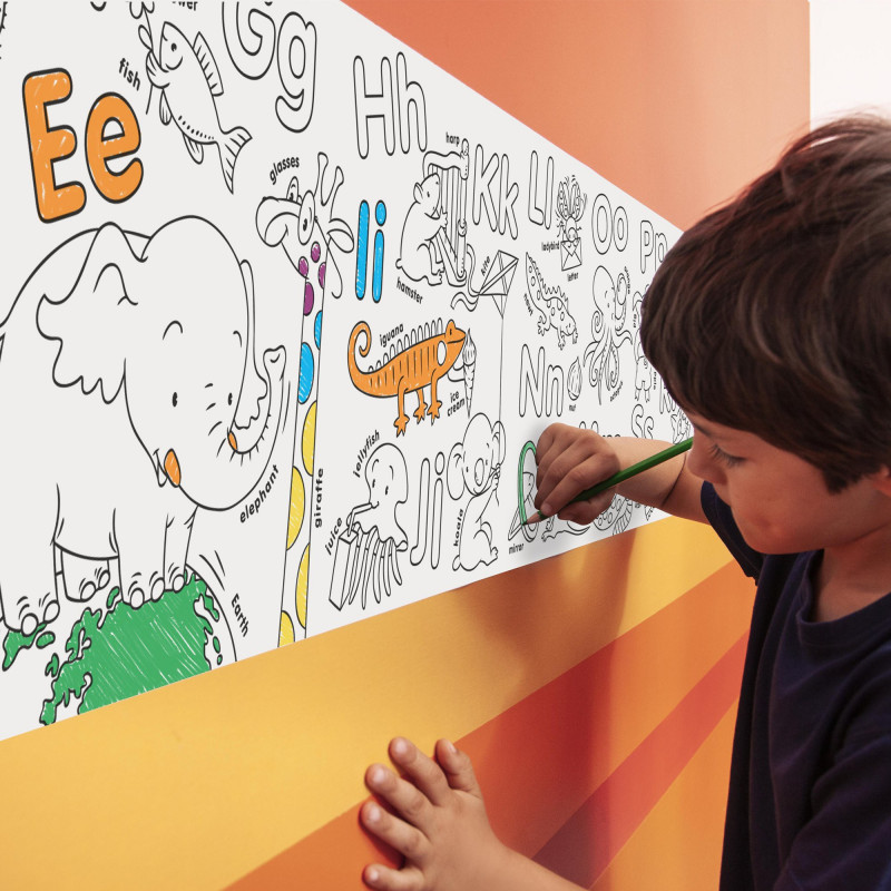 Coloring Roll + 8 Pencils ABC COLORING ROLLS CARIOCA