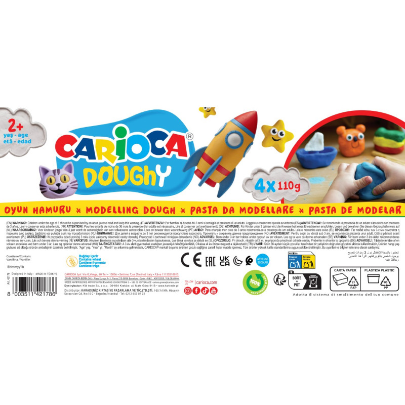Pasta de Modelar Doughy 110gr - 4 Uds PASTA DE MODELAR CARIOCA